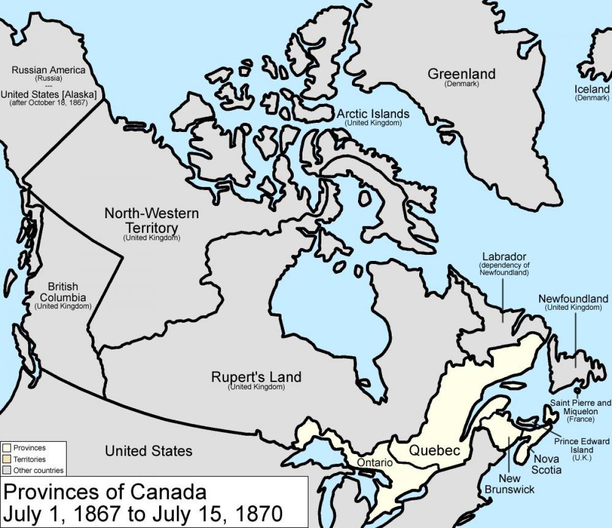 Mapa de Canadá 1867 - Mapa de Canadá 1867 (Norte de América, Américas)